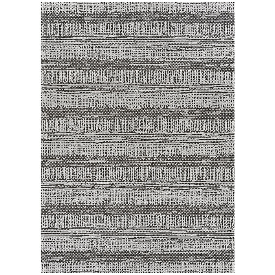 Couristan Everhome Tangent 6' 6" x 9' 6" Charcoal / Ivory Area Rug