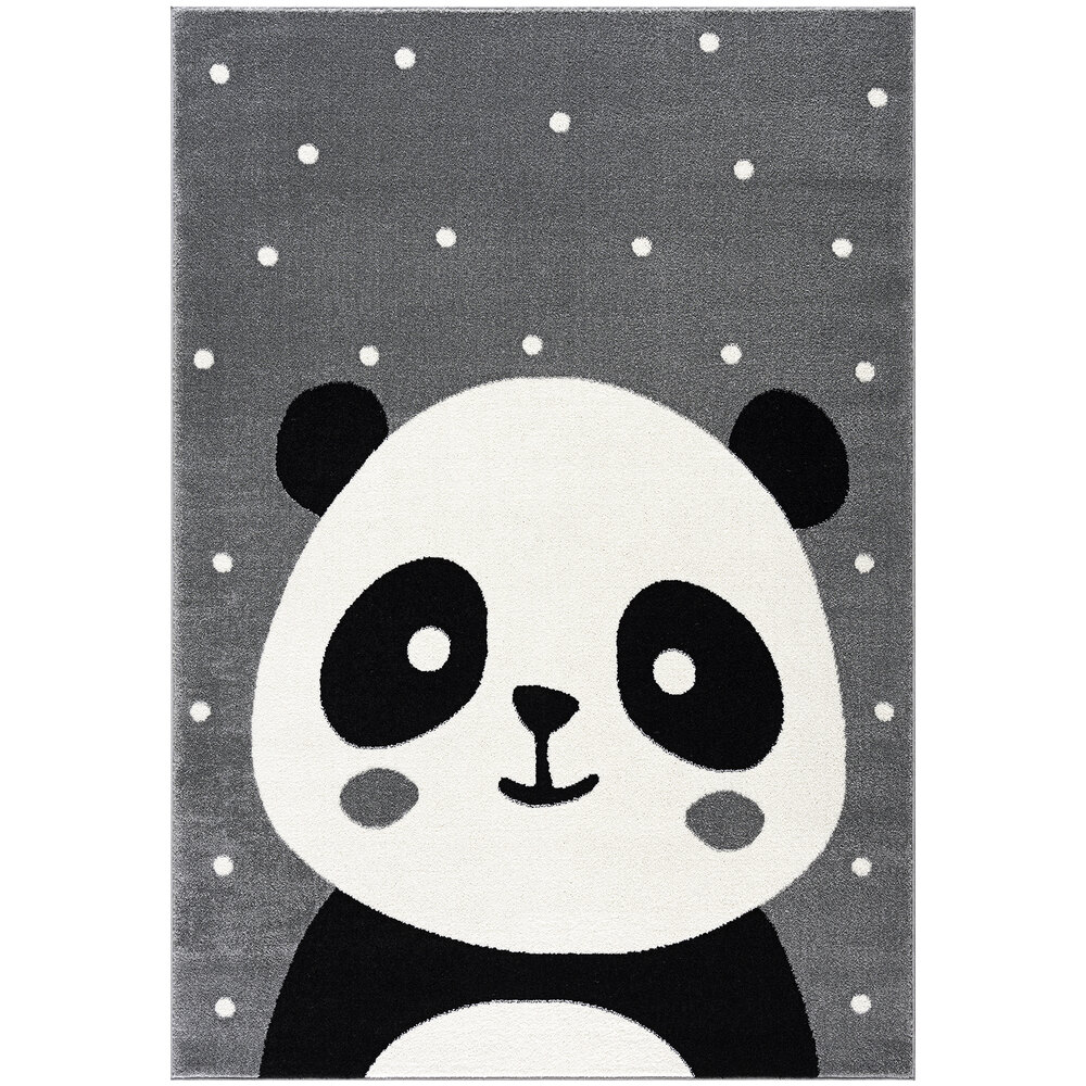 Abani Play Collection 5' 3" x 7' 6" Gray Contemporary Panda Area Rug