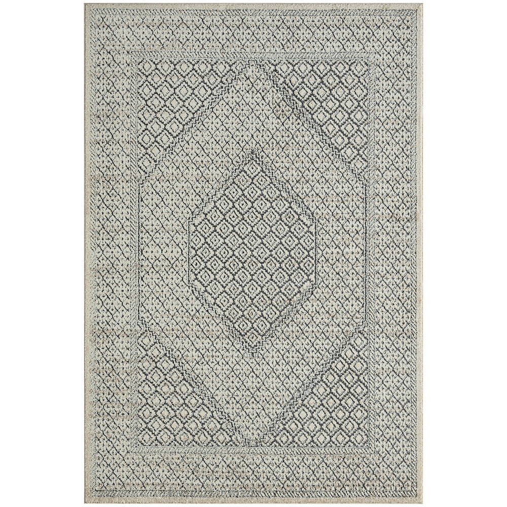 Abani Cabo Collection 4' x 6' Cream / Gray Contemporary Hexagon ...