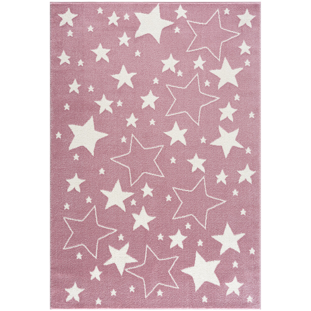Abani Play Collection 5' 3" x 7' 6" Pink Contemporary Stars Area Rug