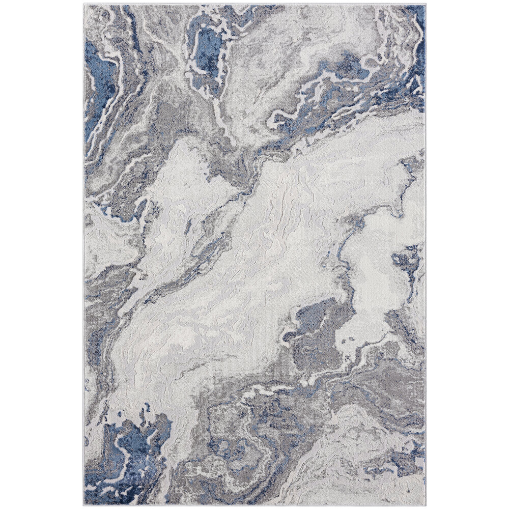 Abani Atlas Collection 5' 3" x 7' 6" Gray Contemporary Abstract Marble ...