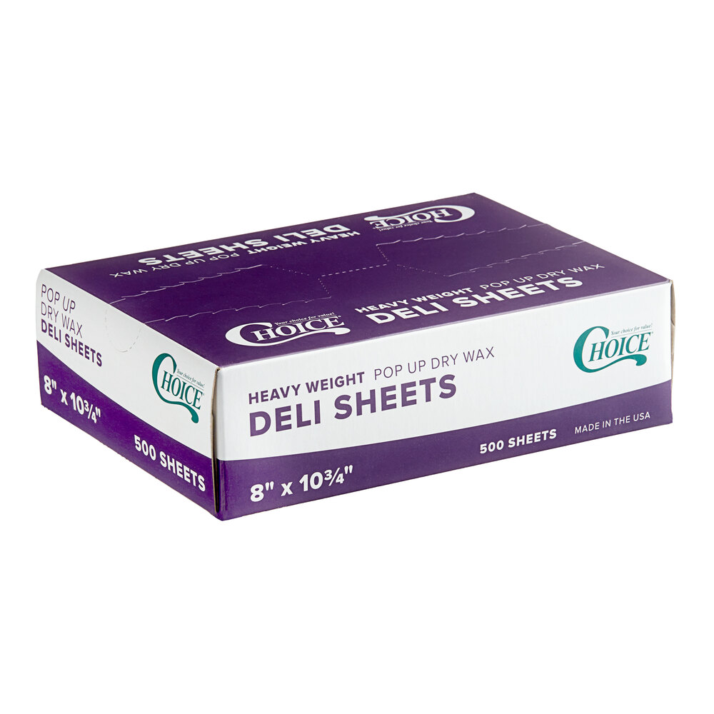 Choice 8" x 10 3/4" Heavy Weight Interfolded Deli Wrap Wax Paper ...