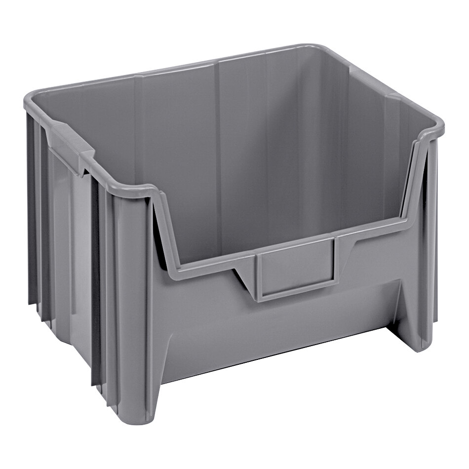 Quantum 15 1/4" x 19 7/8" x 12 7/16" Gray Giant Stacking Container QGH700GY