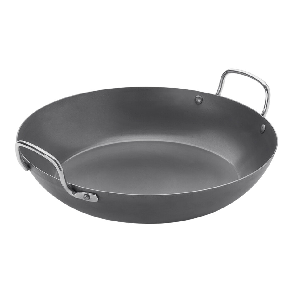 American Metalcraft 11" Black Steel Paella Pan BSPP11