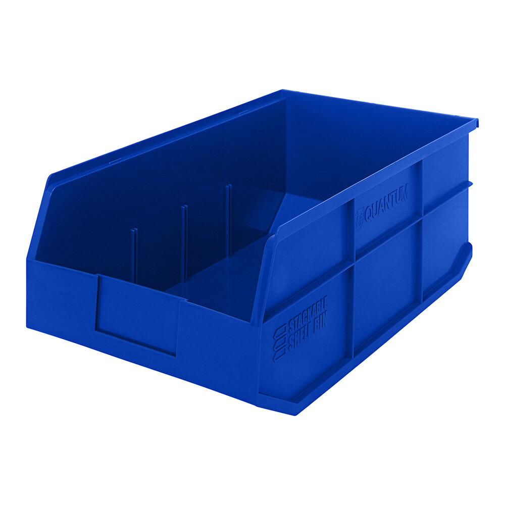 Quantum 18" x 11" x 7" Blue Stackable Shelf Bin SSB465BL