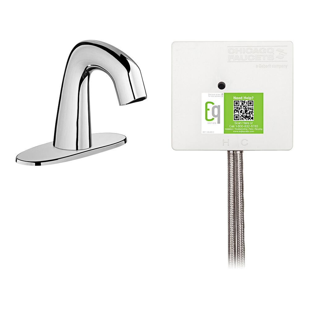 Chicago Faucets EQ-A12A-13ABCP EQ Deck-Mounted Dual-Supply Battery ...