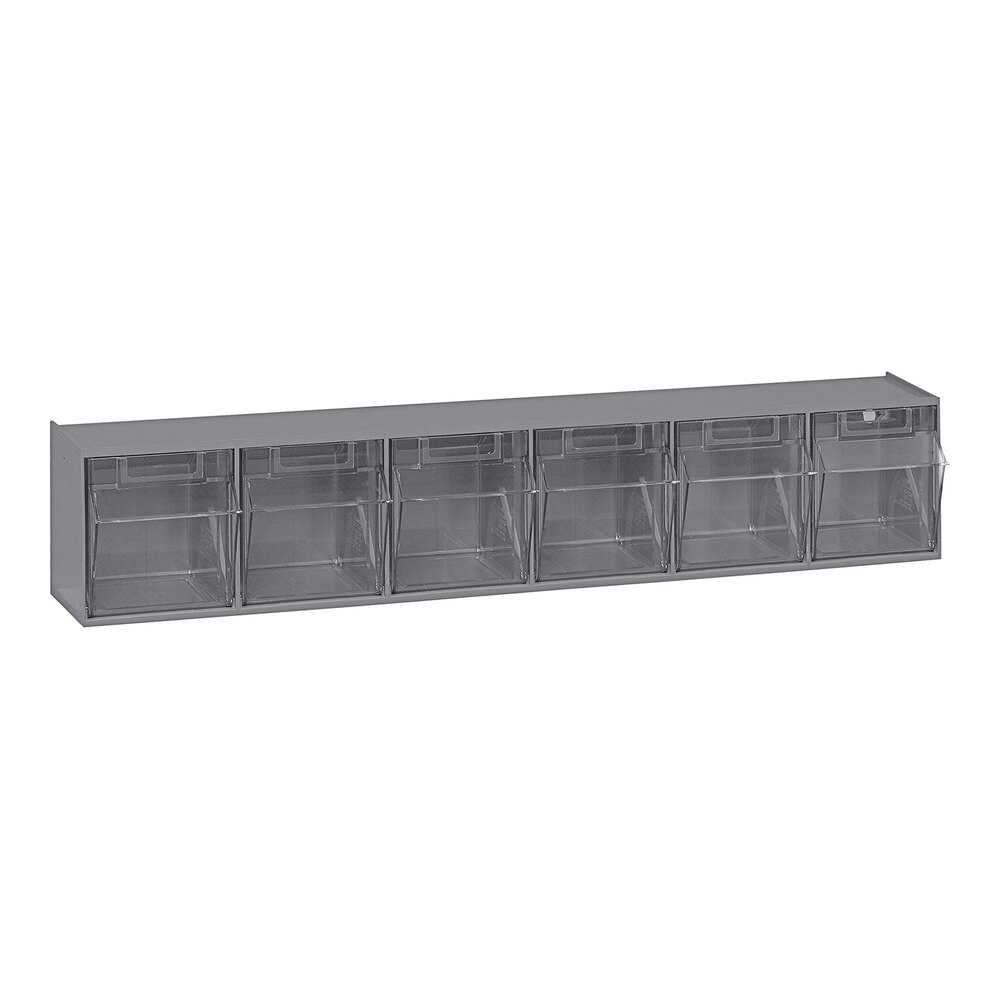 Quantum 3 5/8" x 23 5/8" x 4 1/2" Gray Tip-Out Storage System with (6 ...