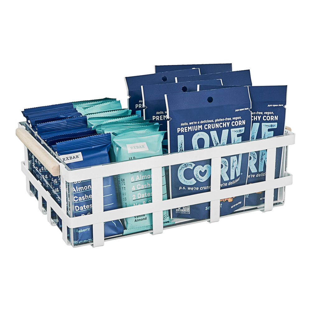 Cal-Mil Blonde 12 3/4" x 8 1/2" x 4" White Metal Condiment Organizer ...