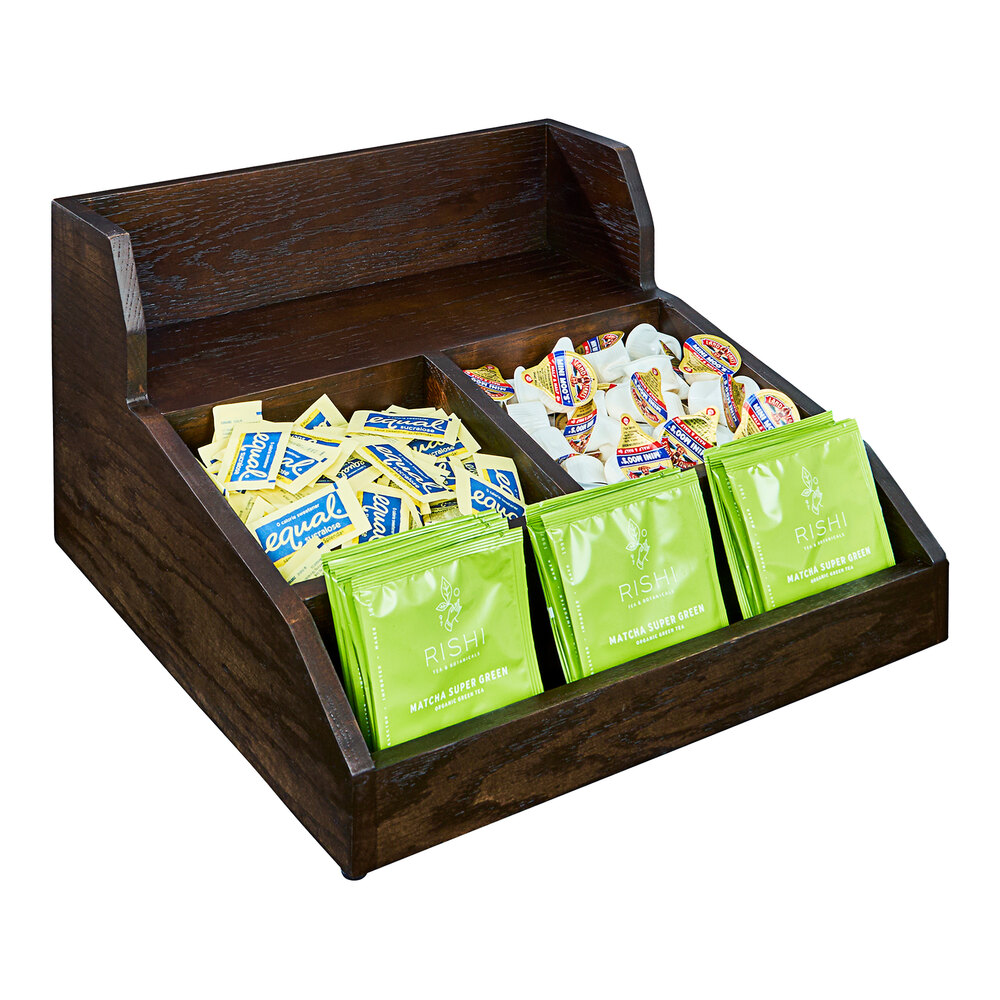 Cal-Mil Heritage Dark-Stained Oak Wood Condiment Organizer - 15" x 14 1 ...