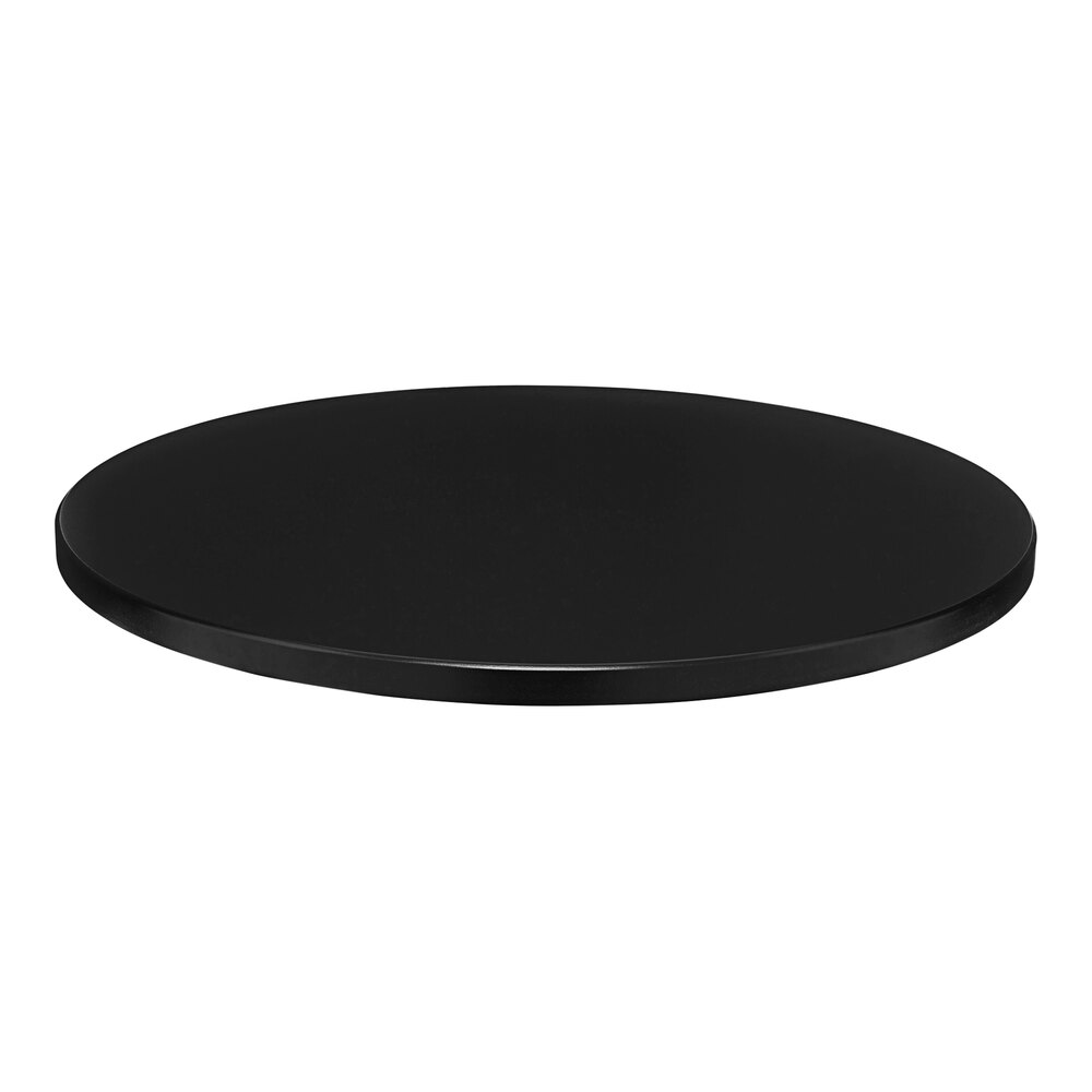 Perfect Tables 30" Indoor Round Microtexture Black Leather Table Top