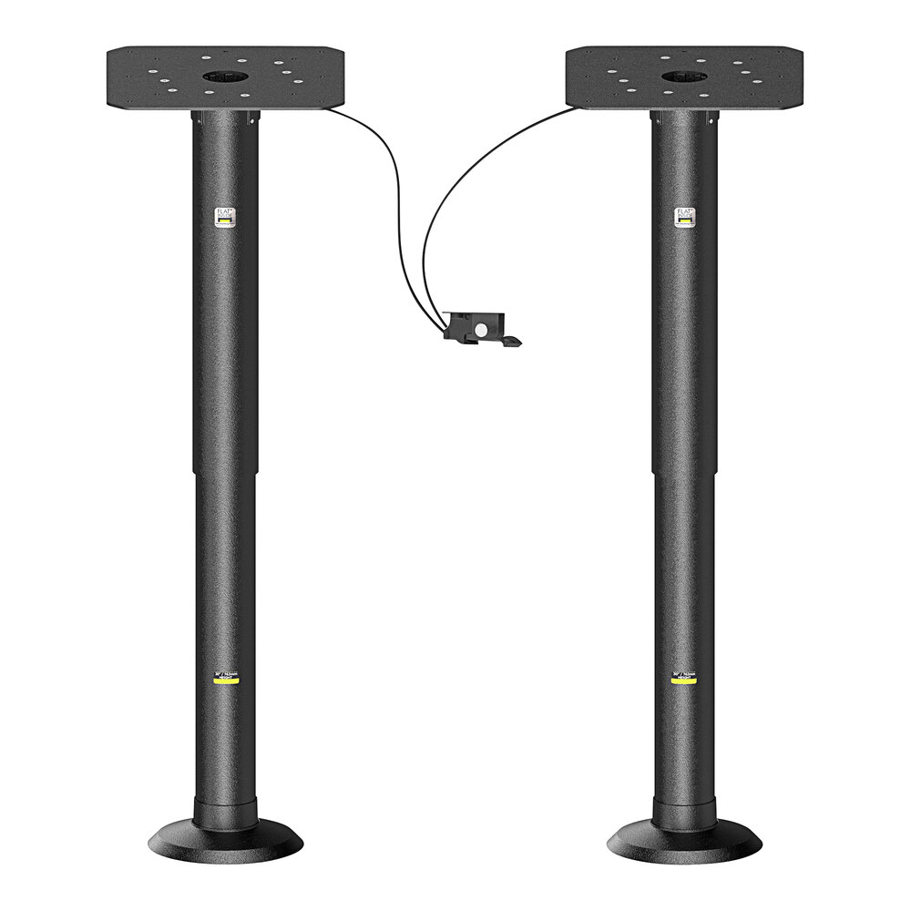 FLAT Tech Bolt-Down 32" x 55" Black Table Base Set with Height ...