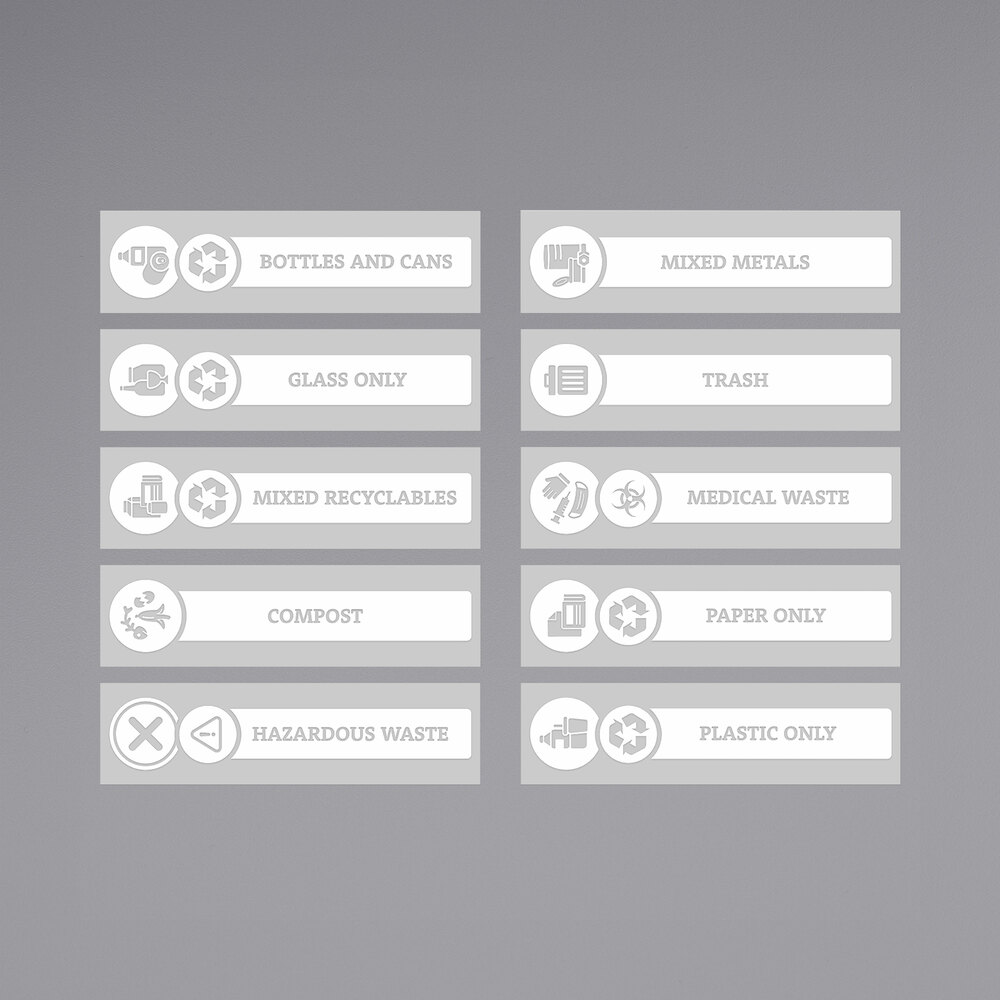 Lavex Waste Stream Label Kit with 10 1/2" x 2 13/16" Labels