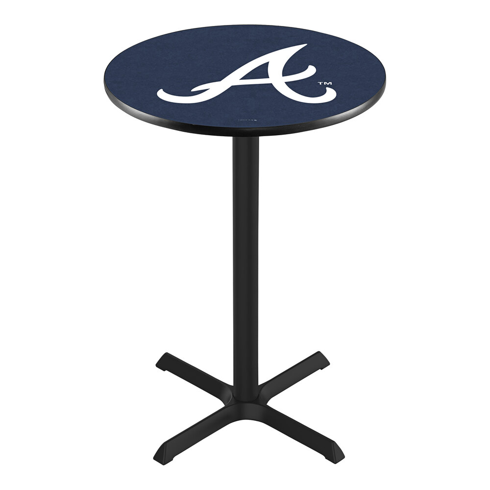 Holland Bar Stool 30" Round Atlanta Braves Bar Height Pub Table with ...