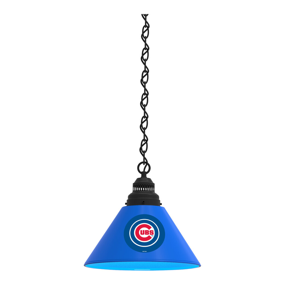 Holland Bar Stool Chicago Cubs Logo Pendant Light with Black Finish - 120V