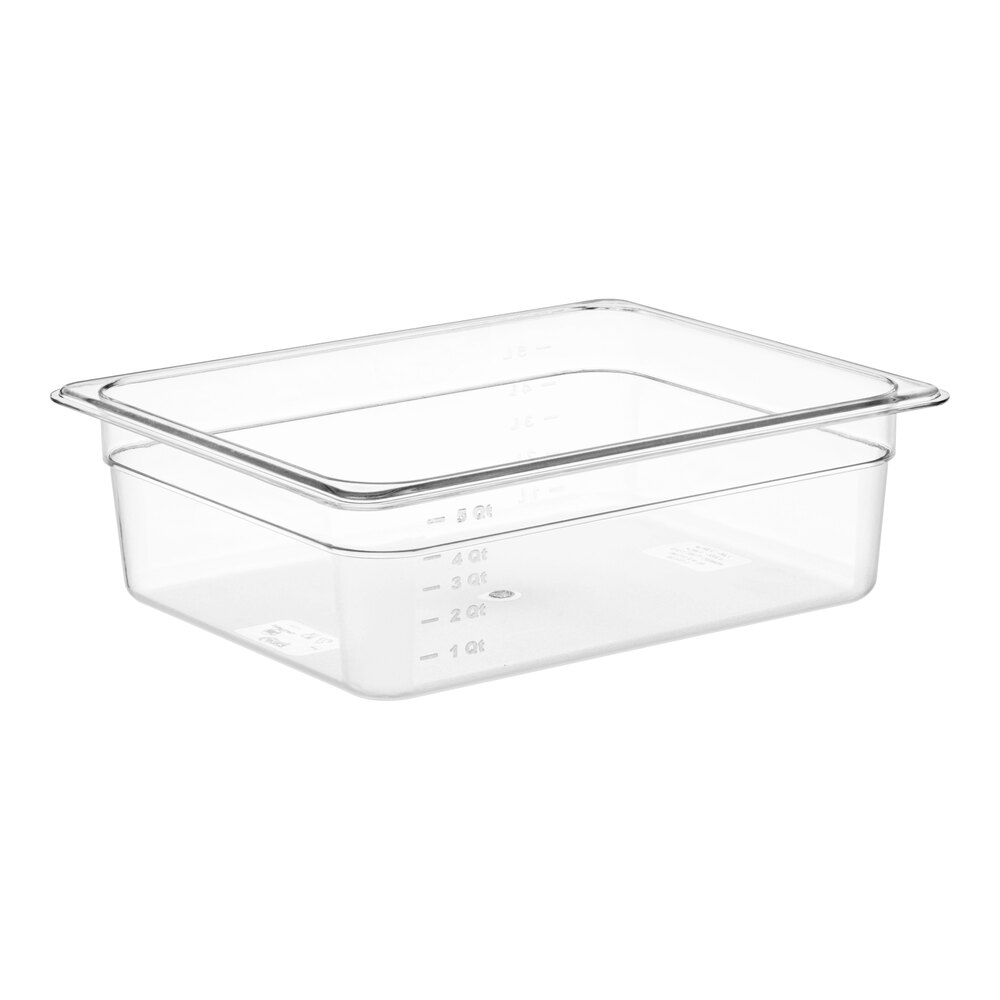 Choice 1/2 Size 4" Deep Clear Polycarbonate Food Pan