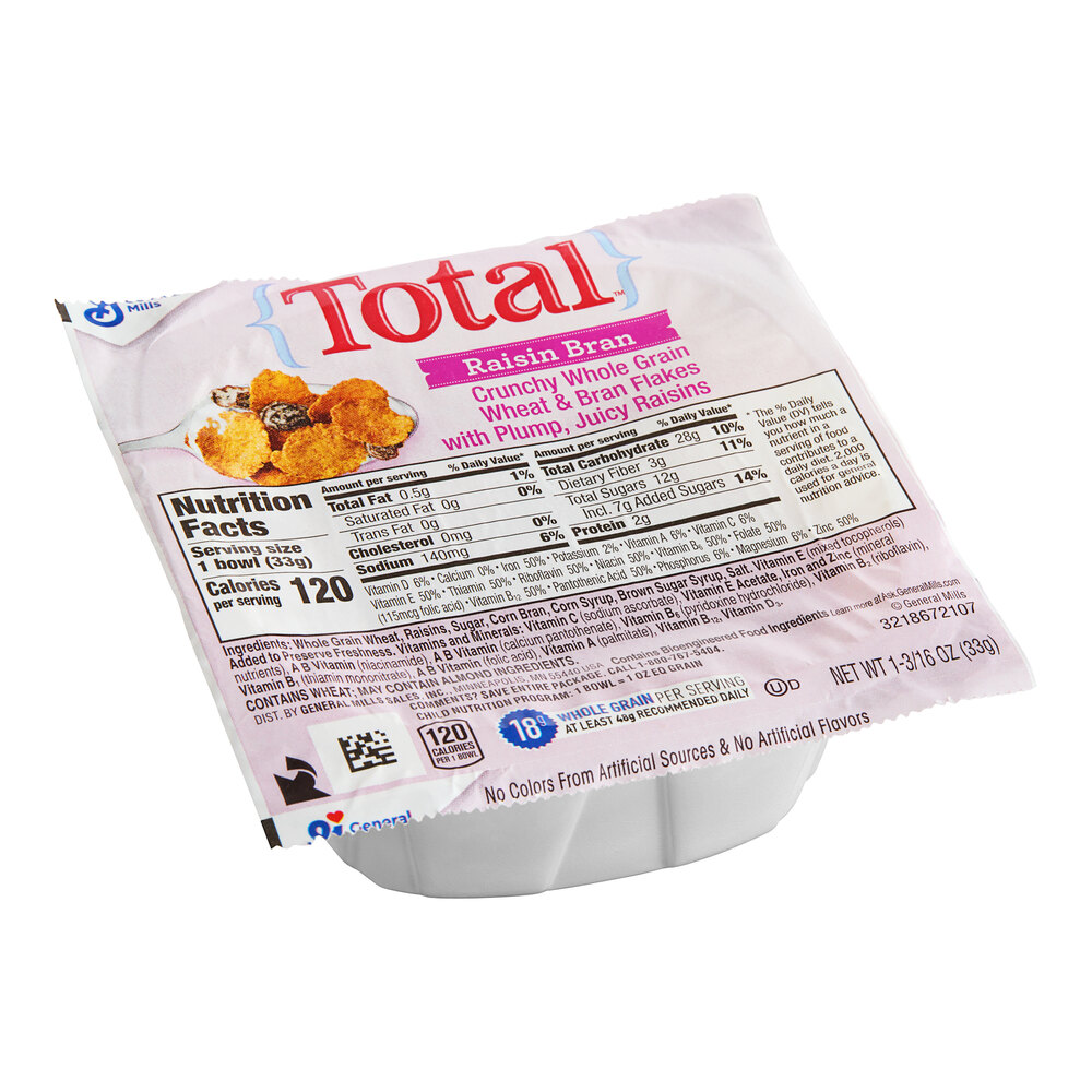 Total Raisin Bran Cereal Single-Serve Bowlpak 1 oz. - 96/Case