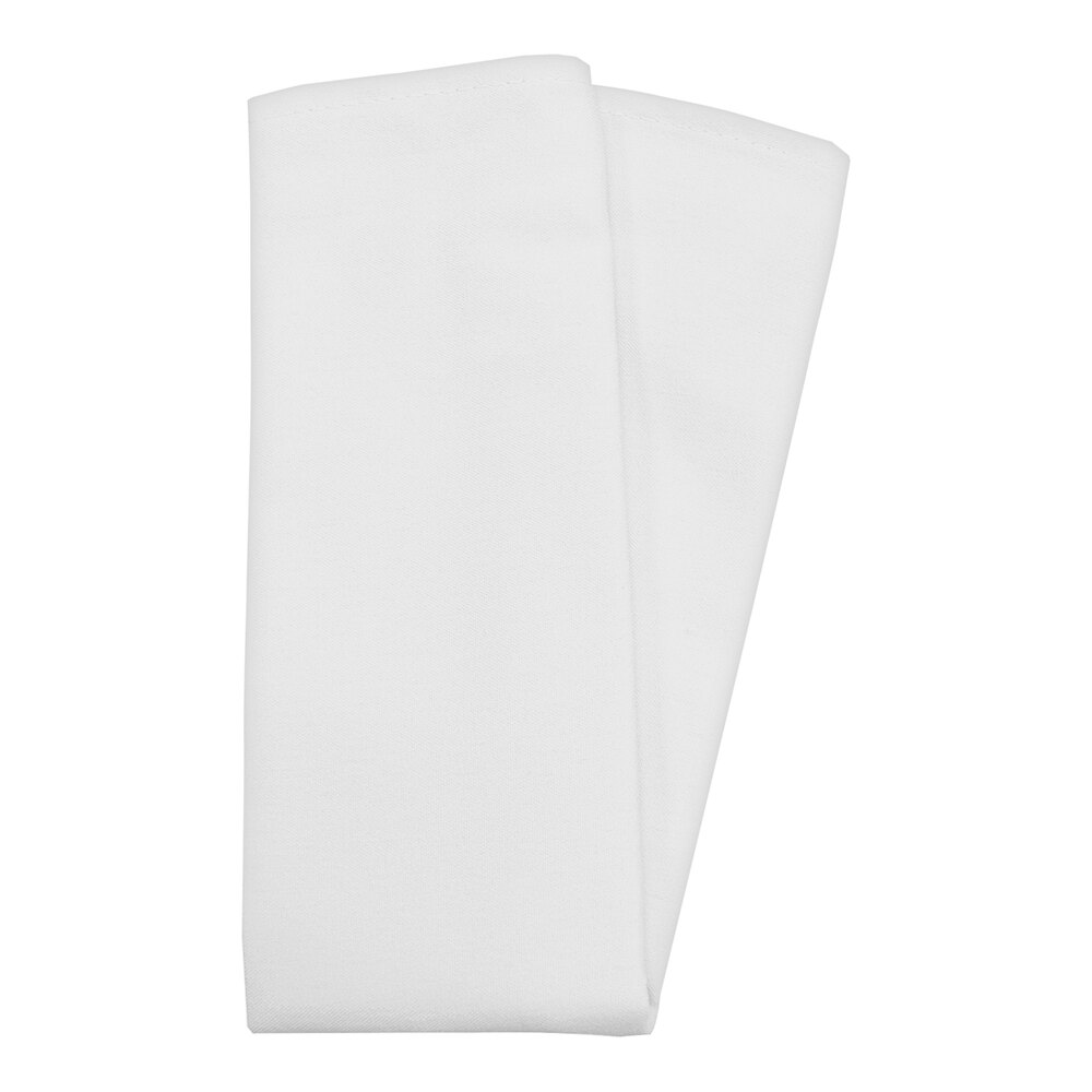 Snap Drape White 20" x 20" 100% Spun Polyester Hemmed Cloth Napkin - 12 ...