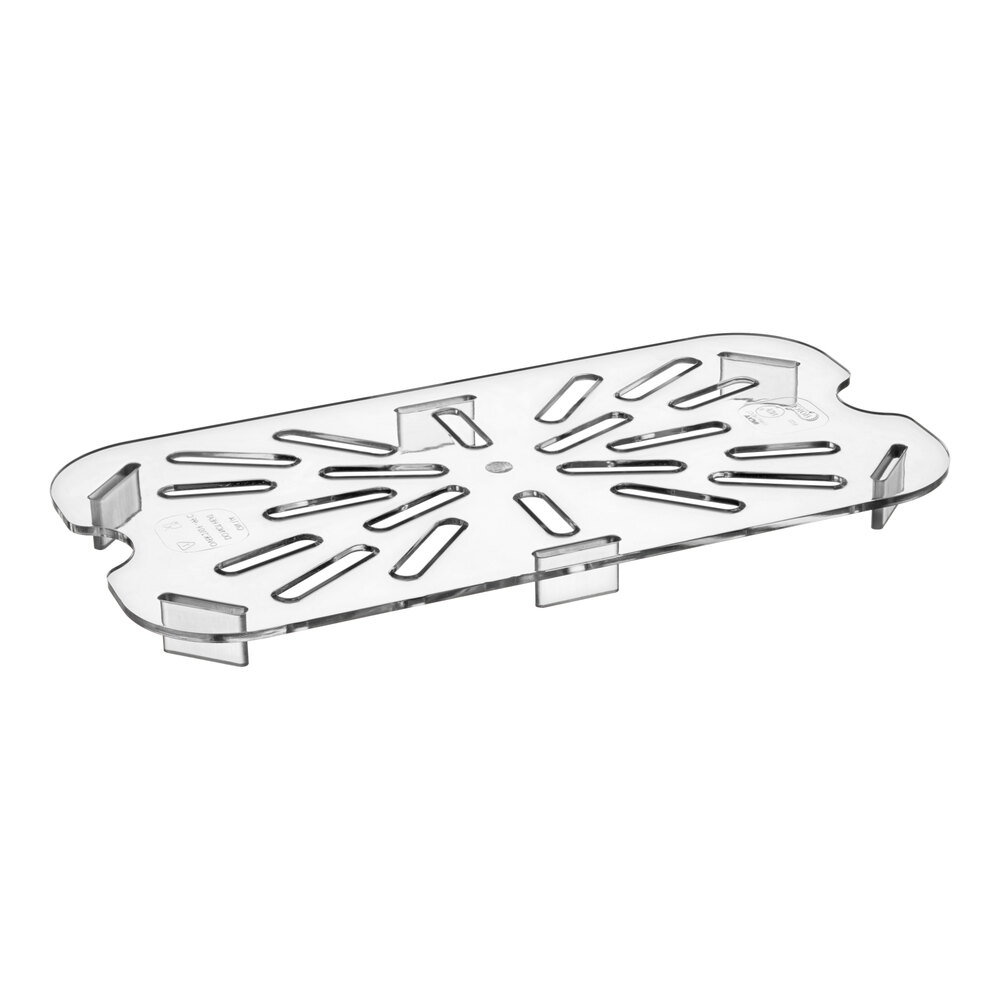 Choice 1/4 Size Clear Polycarbonate Drain Tray