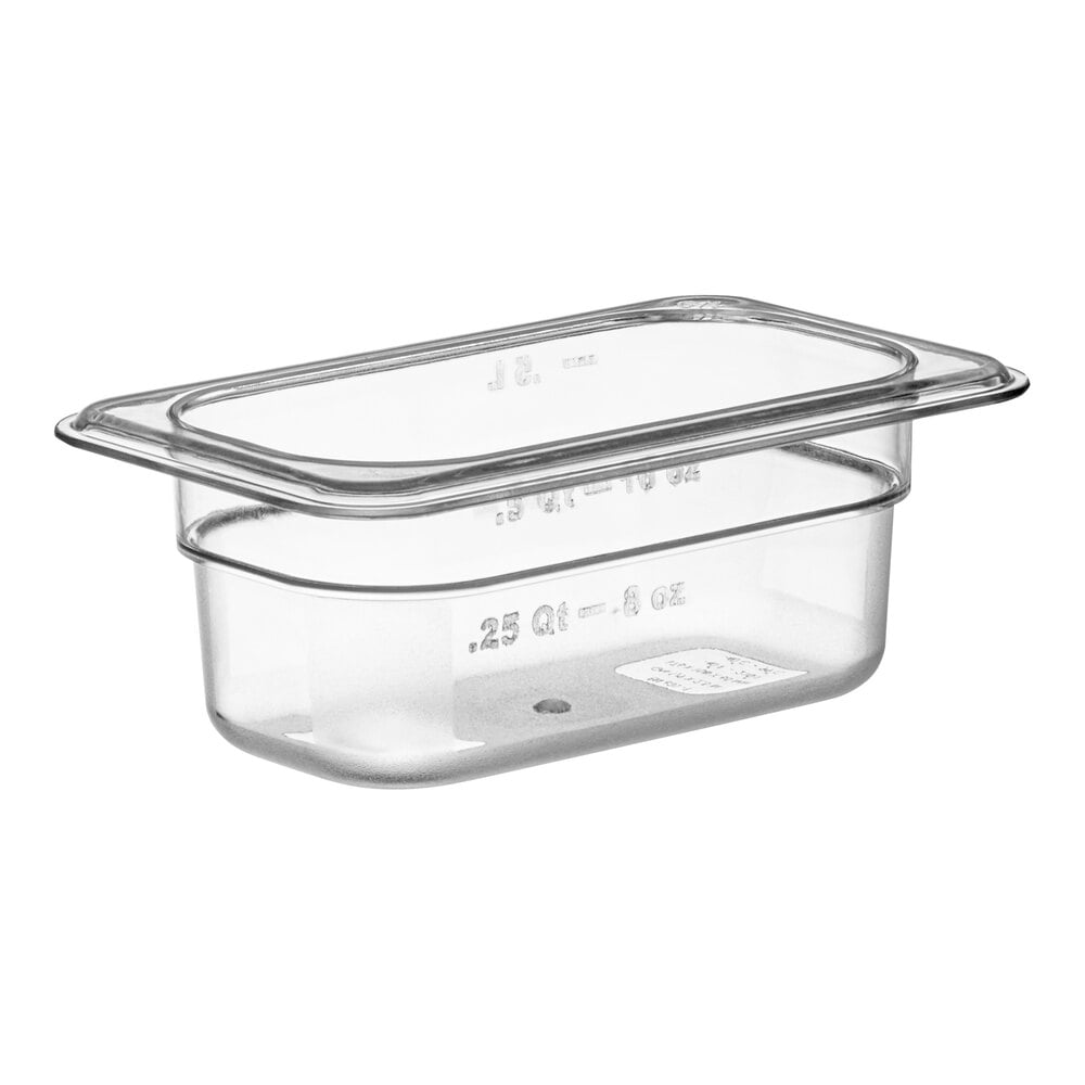 Choice 1/9 Size 2 1/2" Deep Clear Polycarbonate Food Pan