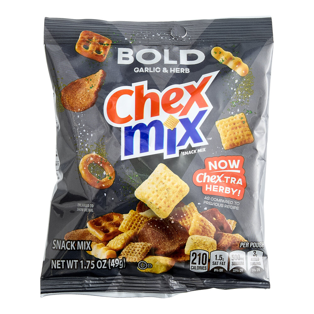 Chex Mix Bold Garlic & Herb Snack Mix 1.75 oz. - 60/Case