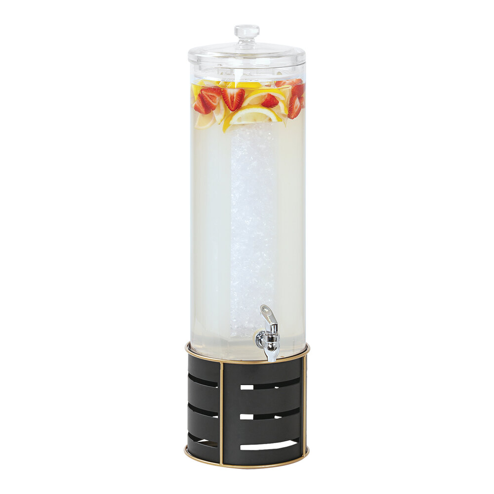 Cal-Mil Empire 3 Gallon Round Beverage Dispenser with Ice Chamber and ...