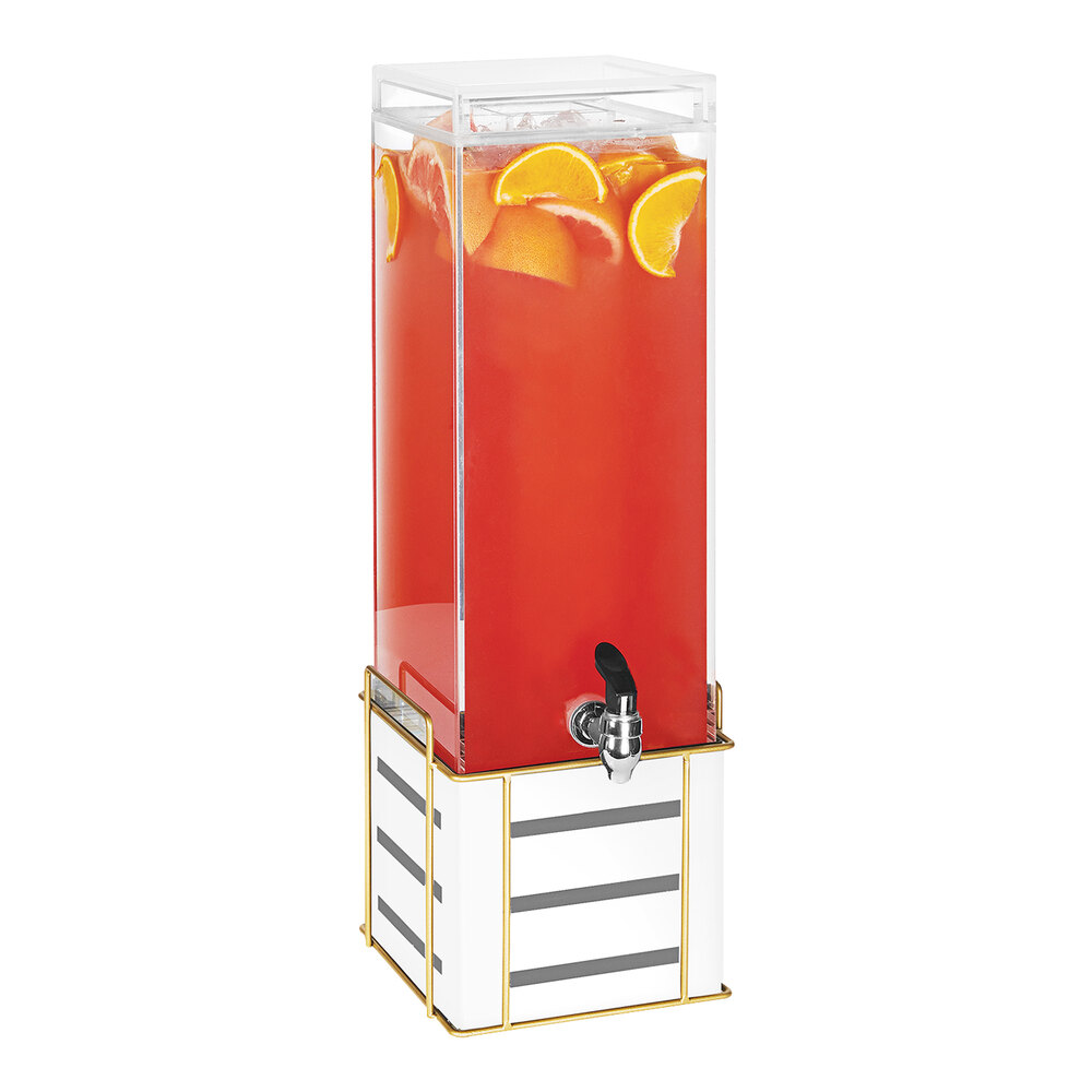 Cal-Mil Empire 3 Gallon Square Beverage Dispenser with Ice Chamber and ...