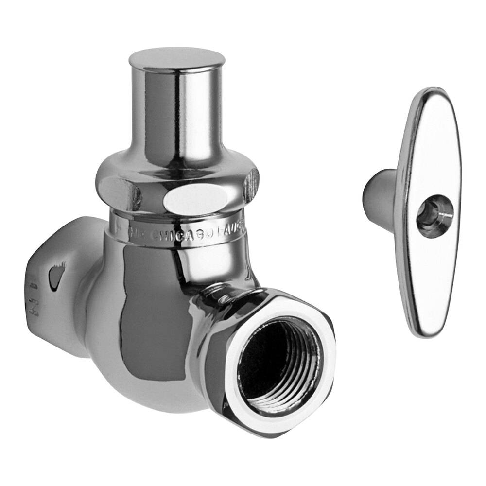 Chicago Faucets 45-LKABCP Straight Stop with 2 1/4" Tee Handle