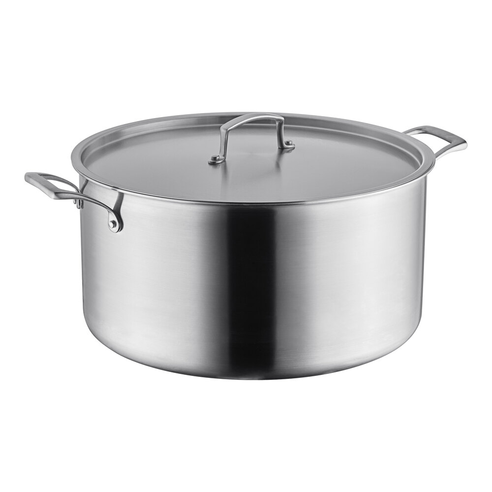Vigor 20 Qt. Tri-Ply Stainless Steel Stock Pot with Cover