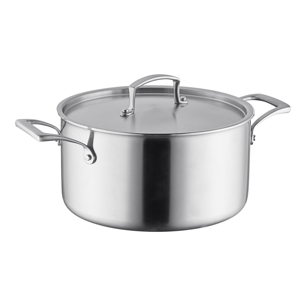 Vigor 6 Qt. Tri-Ply Stainless Steel Stock Pot with Cover