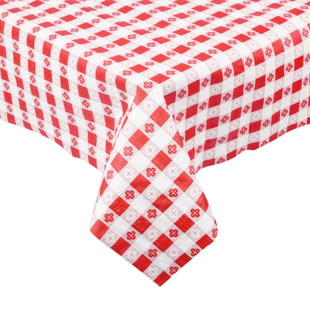 Hoffmaster 220670 54" x 108" Cellutex Red Gingham Tissue / Poly Paper ...