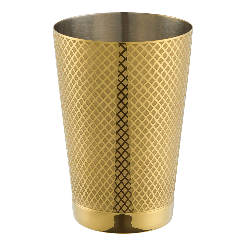 Barfly® 18 oz. Gold Half Size Diamond Lattice Cocktail Shaker M37198GD