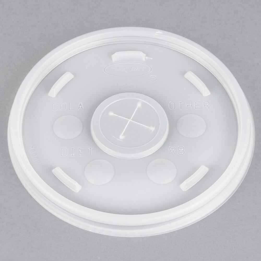 Dart 12SL Translucent Lid with Straw Slot - 1000/Case