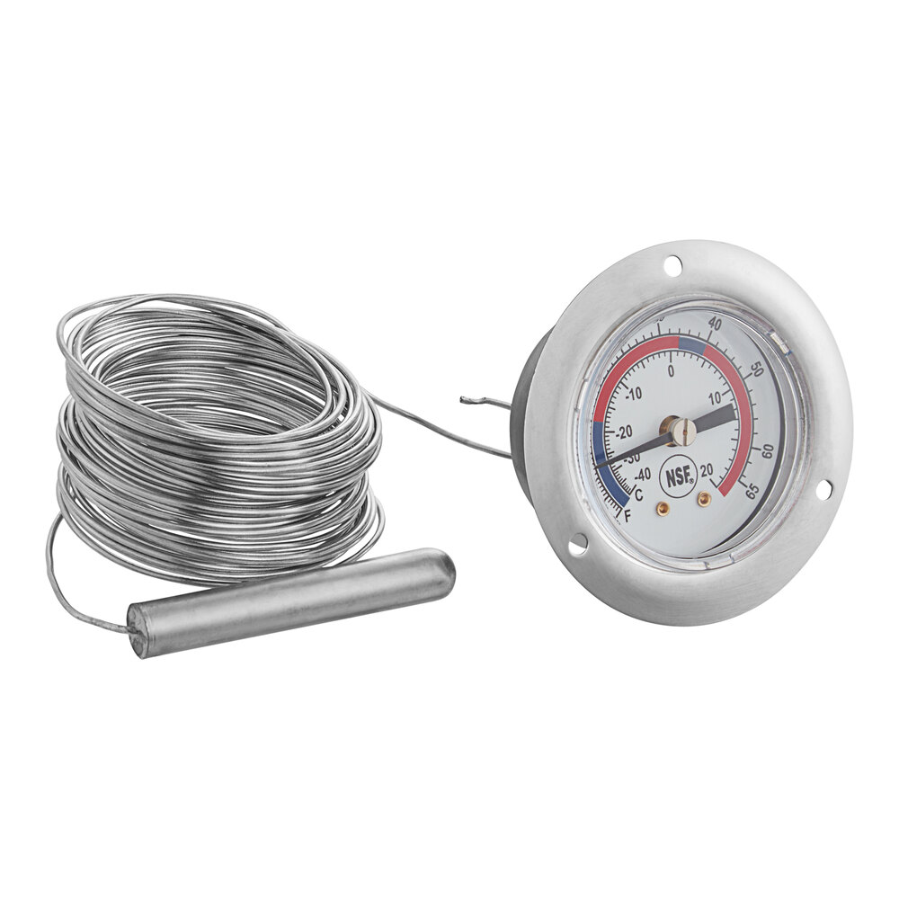 Miljoco 2" Flush Mount Vapor Dial Thermometer with 240" Capillary