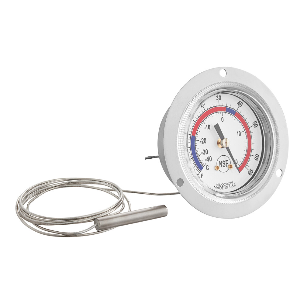 Miljoco 2 1/2" Recessed Vapor Dial Thermometer with 48" Capillary