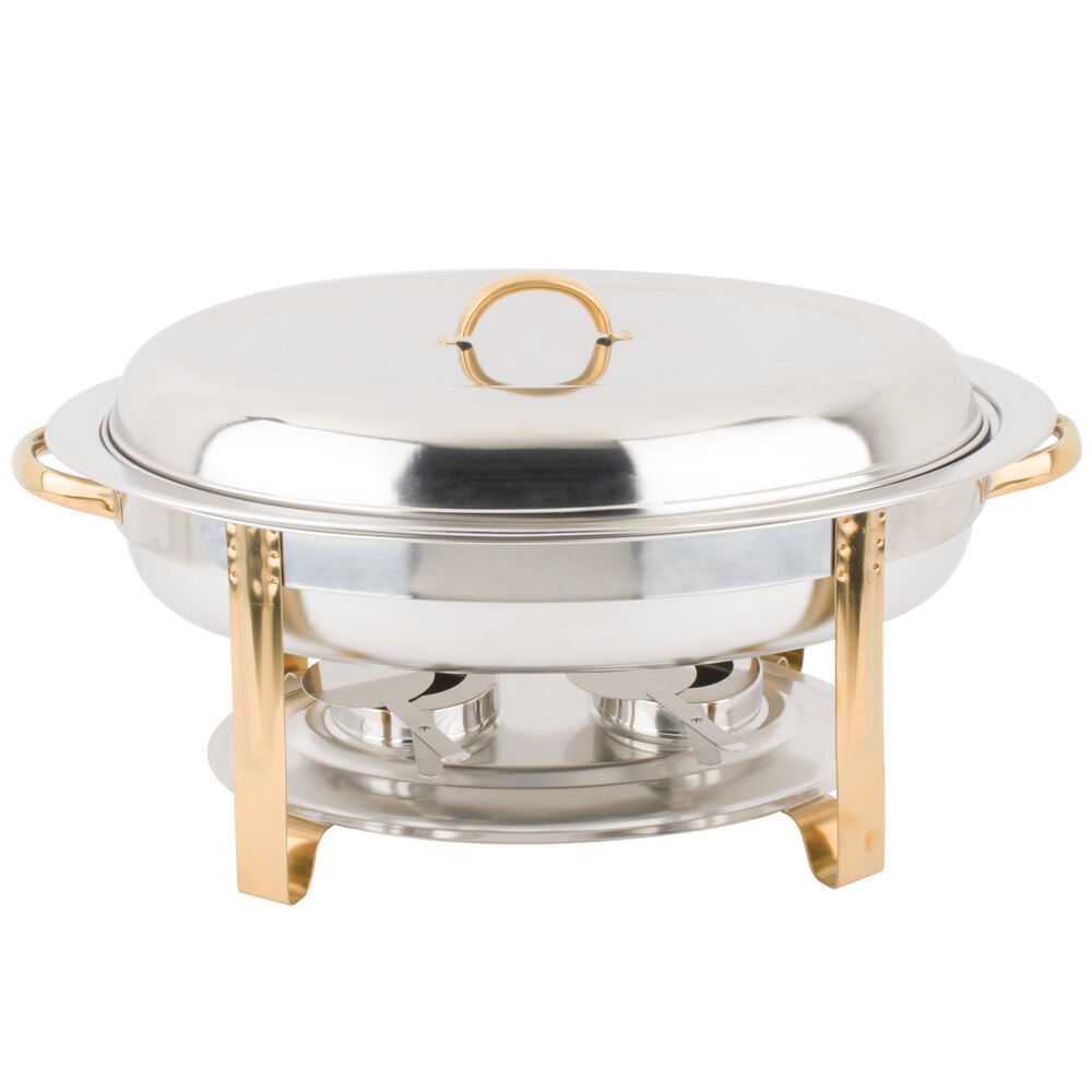 6 Quart Chafing Dish | 6 Qt. Chafing Dish with Gold Accent