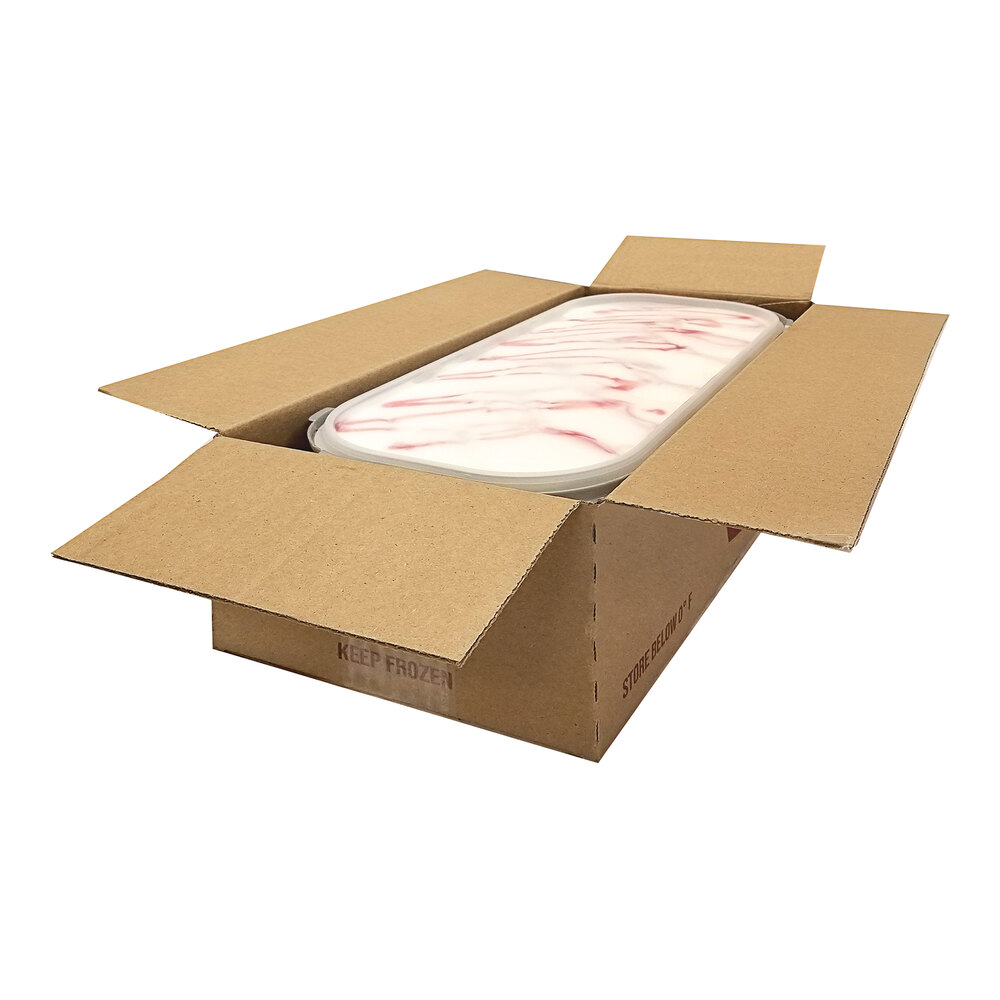 G.S. Gelato White Chocolate Raspberry Gelato 5 Liter Container