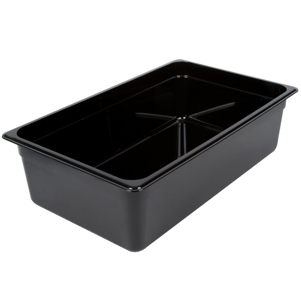 Cambro 16CW110 Camwear Full Size Black Polycarbonate Food Pan - 6" Deep