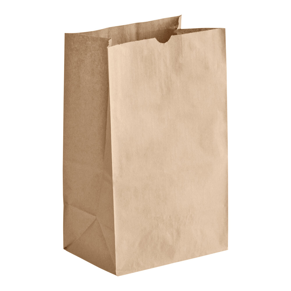 Choice 20 lb. Shorty Natural Kraft Paper Customizable Bag - 500/Case