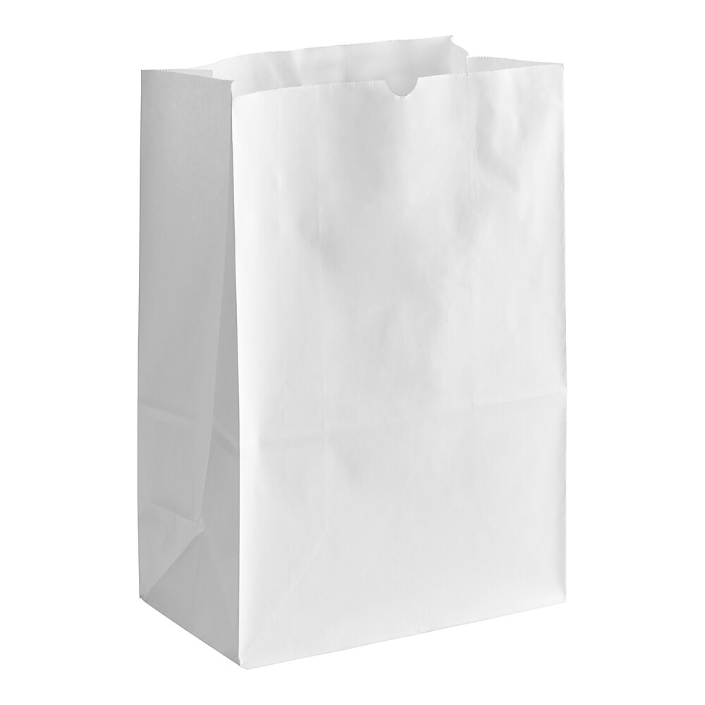 Choice 1/6 57 lb. White Heavy-Duty Paper Customizable Barrel Sack - 500 ...
