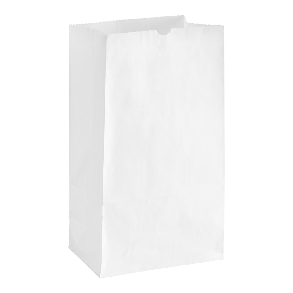 Choice 16 lb. White Paper Customizable Bag - 500/Case
