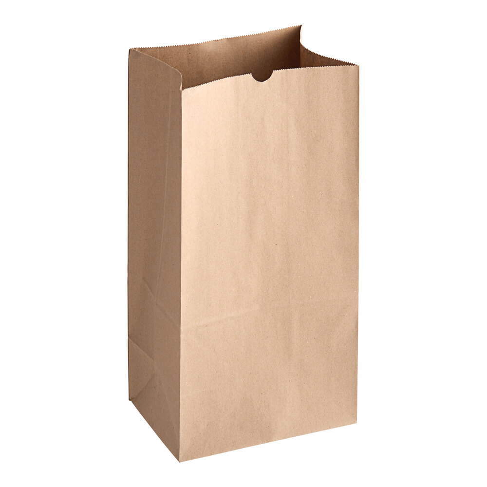 Choice 25 lb. Shorty Natural Kraft Paper Customizable Bag - 500/Case