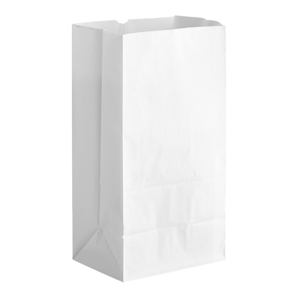 Choice 25 lb. Shorty White Paper Customizable Bag - 500/Case