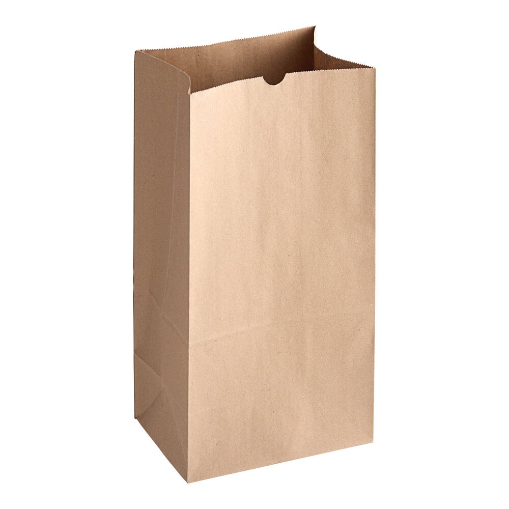Choice Heavy Duty 25 lb. Shorty Extra Heavy-Duty Natural Kraft Bag ...