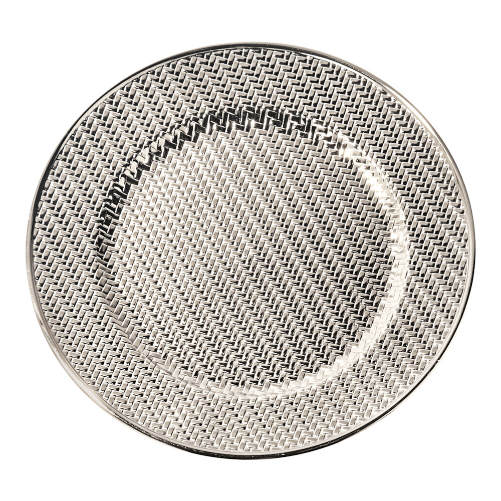 American Atelier 13" Round Aubrey Silver Plastic Charger Plate by Jay ...