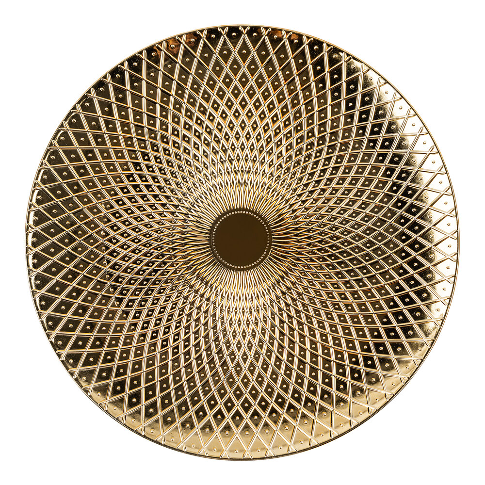 American Atelier 13" Round Adina Gold Plastic Charger Plate by Jay ...