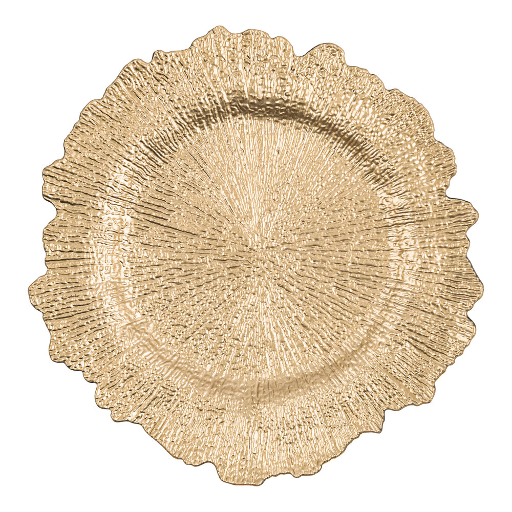 American Atelier 13" Round Reef Gold Plastic Charger Plate by Jay ...