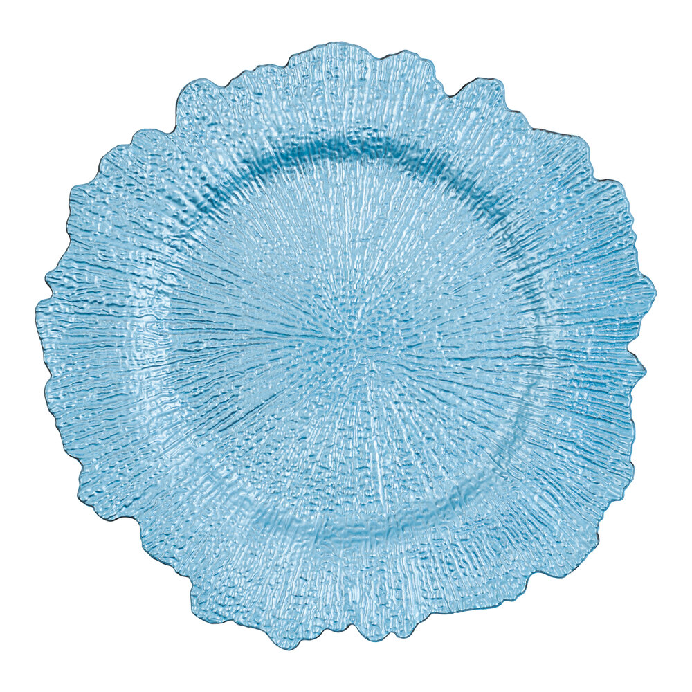 American Atelier 13" Round Reef Light Blue Plastic Charger Plate by Jay ...