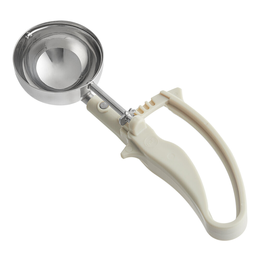 Choice #10 Ivory EZ Grip Squeeze Handle Disher - 3.25 oz.