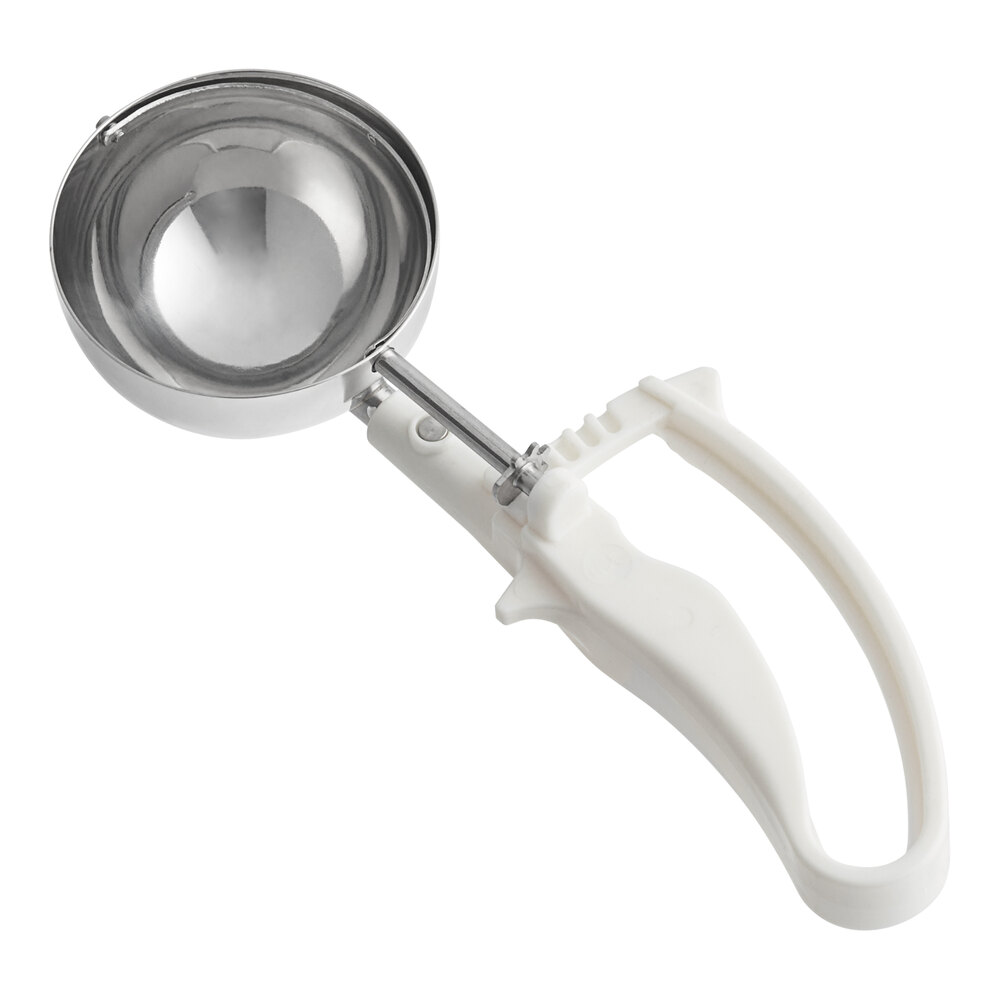 Choice #6 White EZ Grip Squeeze Handle Disher - 5.33 oz.