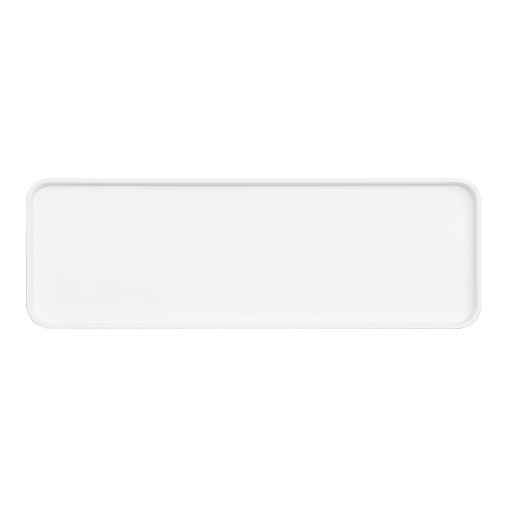 Cal-Mil Hudson 6" x 18" White Rectangular Raised Rim Melamine Platter
